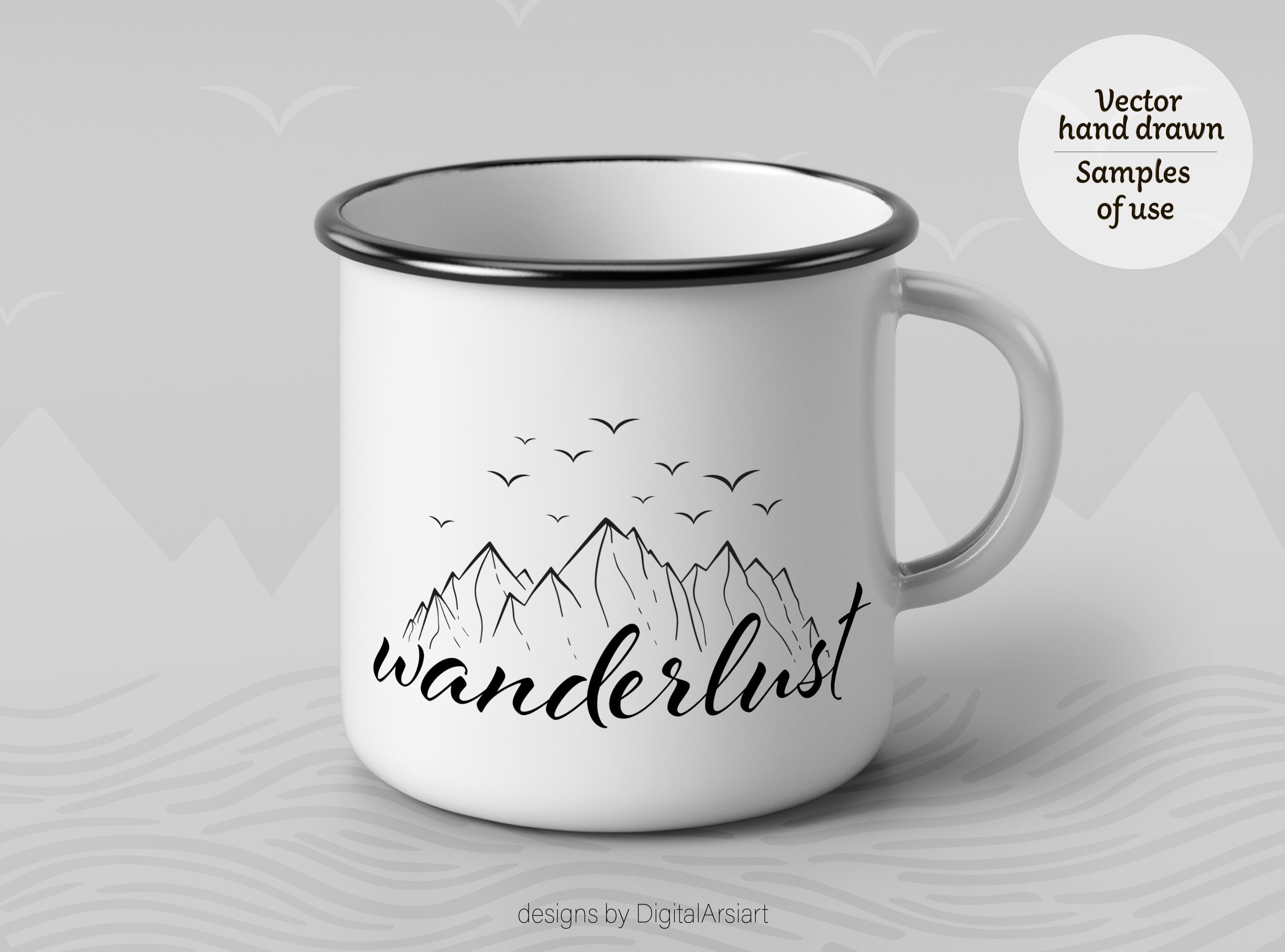 Wanderlust Svg Mountain Svg Outline Mountain Svg Outdoors Adventure PNG ...