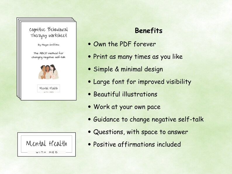 Cognitive Behavioural Therapy ABCD Method Worksheet - Etsy