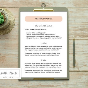 Cognitive Behavioural Therapy ABCD Method Worksheet - Etsy