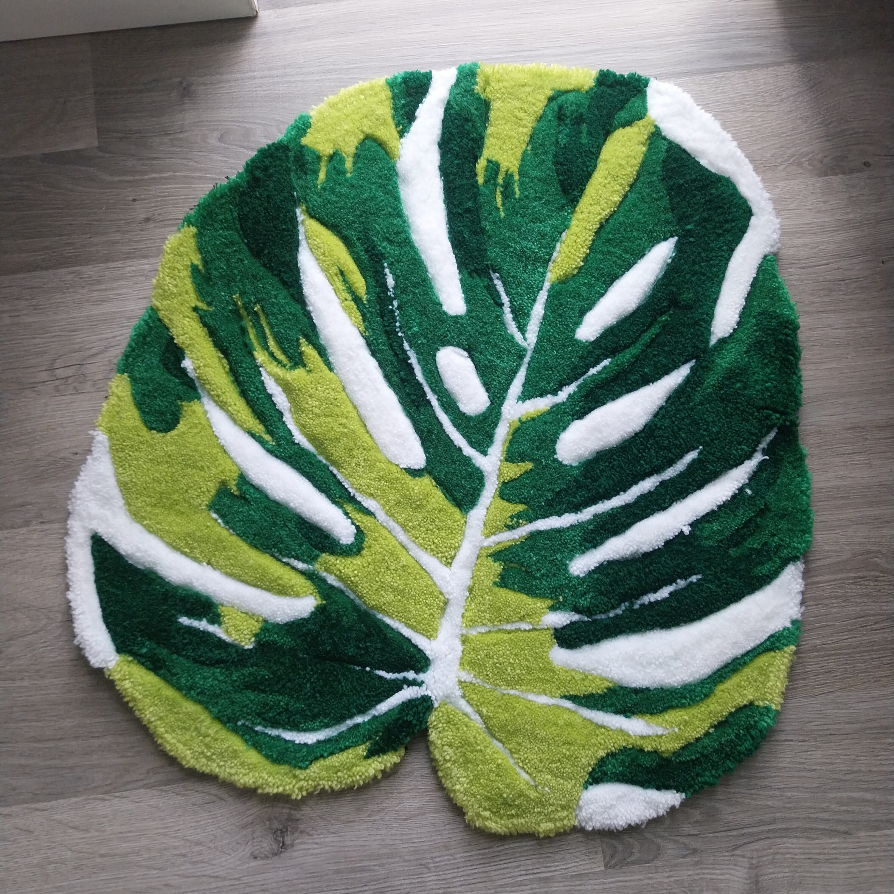 Monstera Leaf Rug Handmade Tufted Rug Aesthetic Decor, Plant Rug for ...