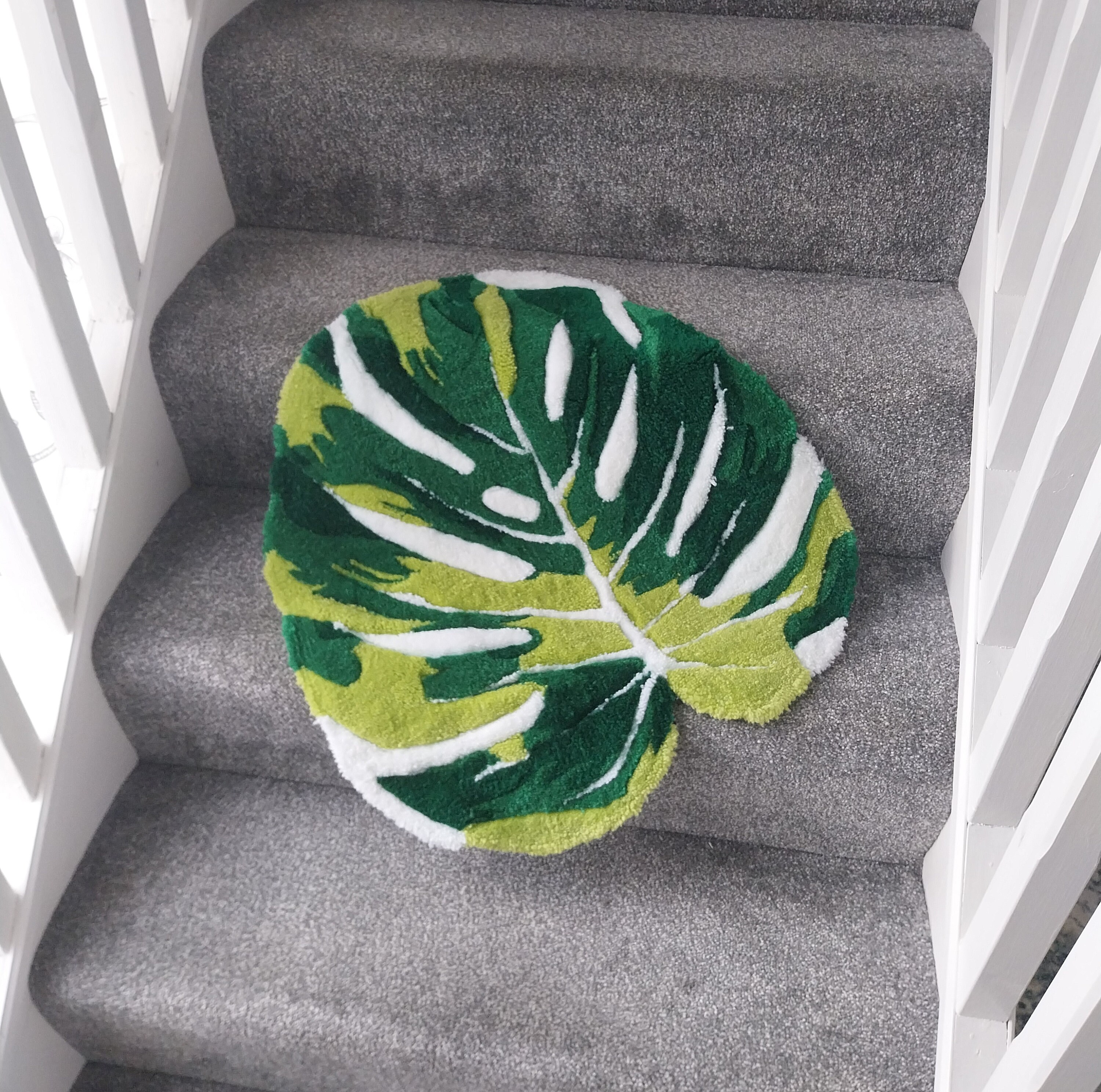 Monstera Leaf Rug Handmade Tufted Rug Aesthetic Decor, Plant Rug for ...