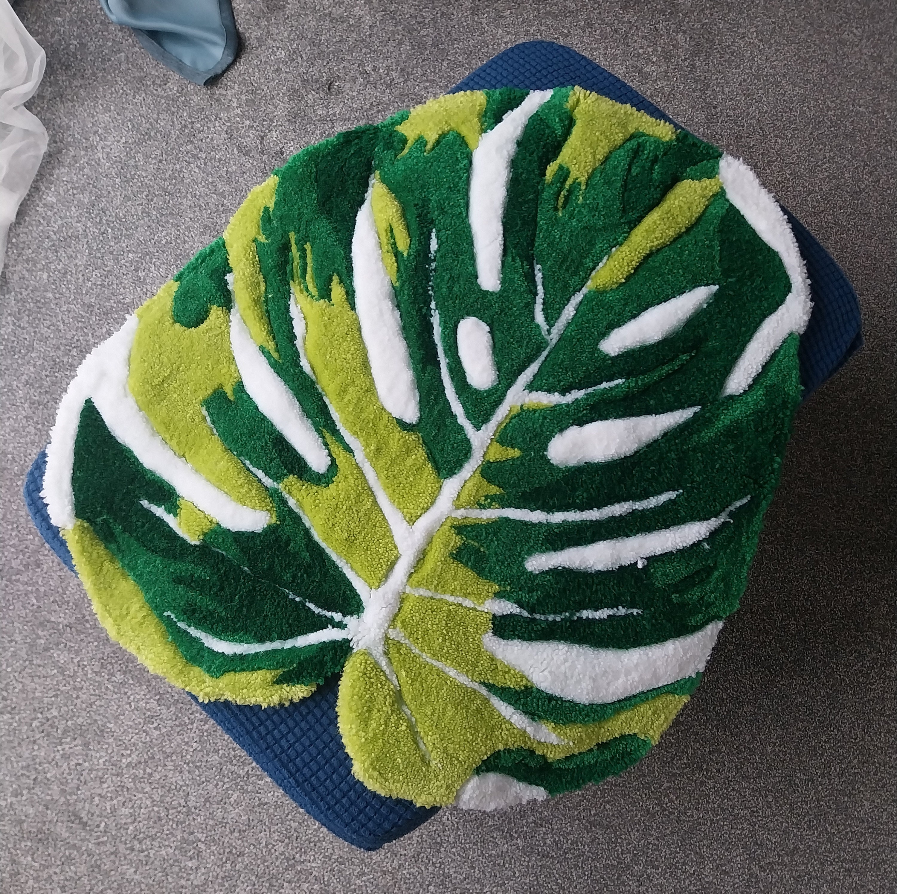 Monstera Leaf Rug Handmade Tufted Rug Aesthetic Decor, Plant Rug for ...