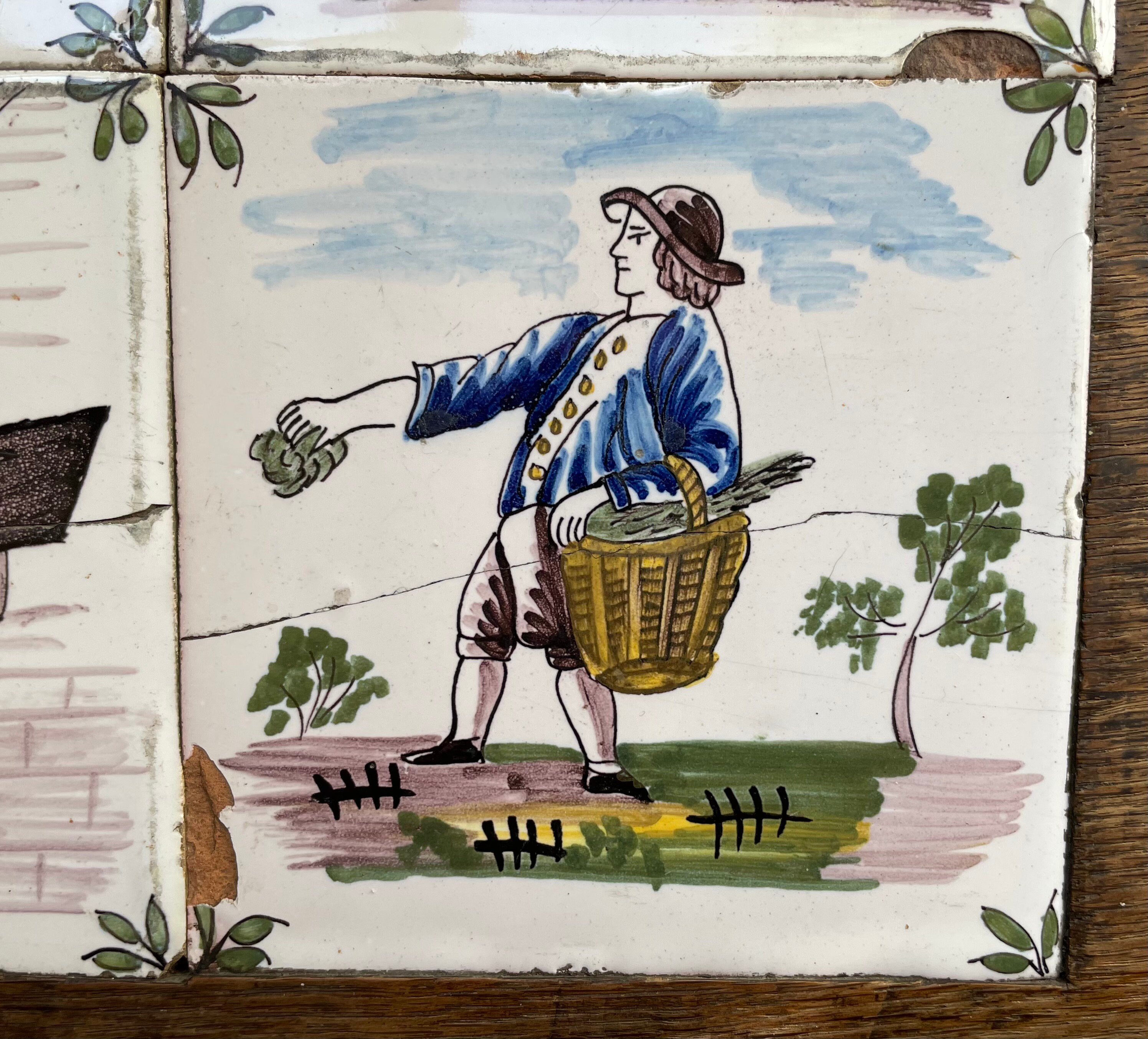 Antique Polychrome Delft Tiles - Etsy