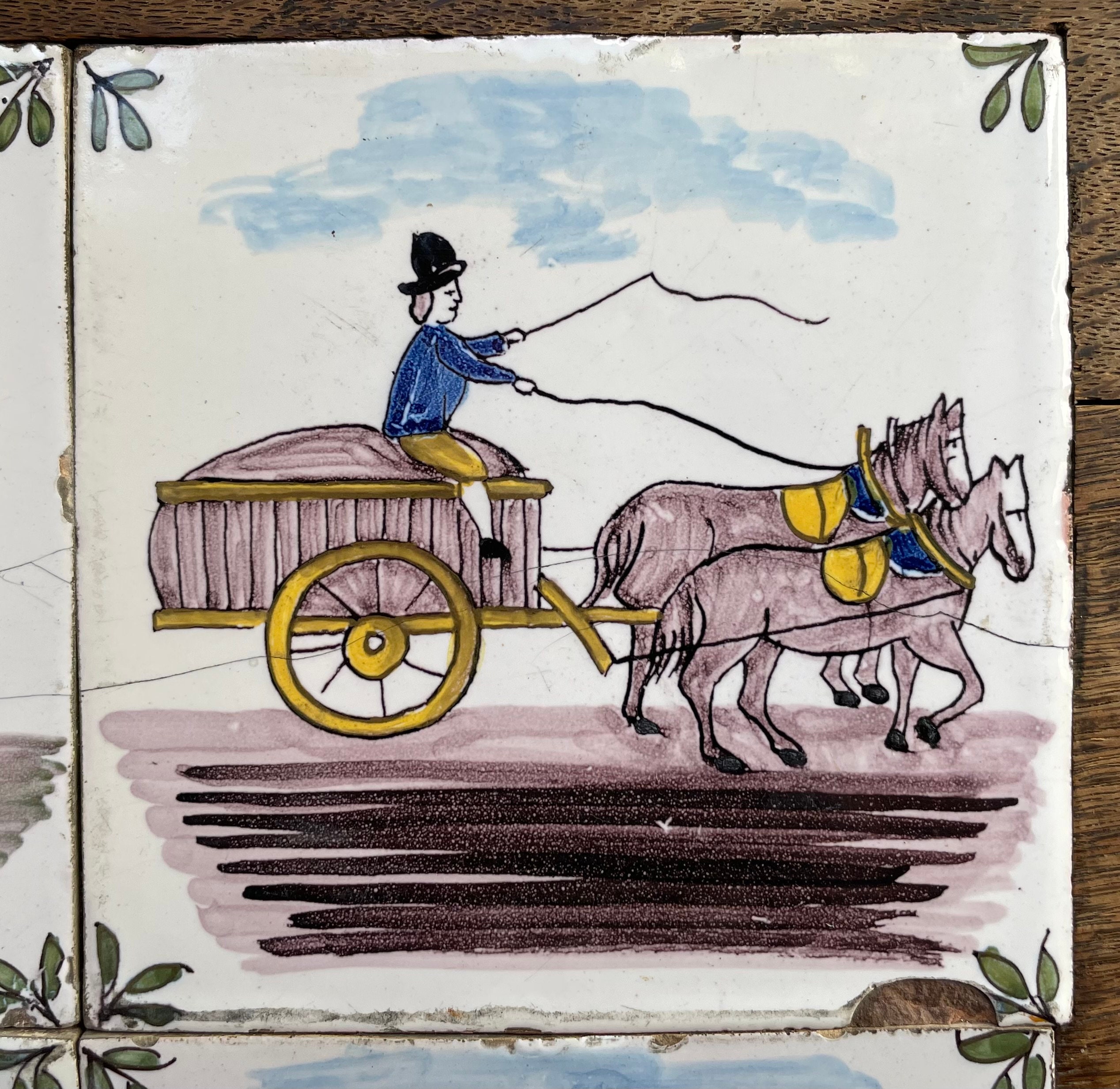 Antique Polychrome Delft Tiles - Etsy