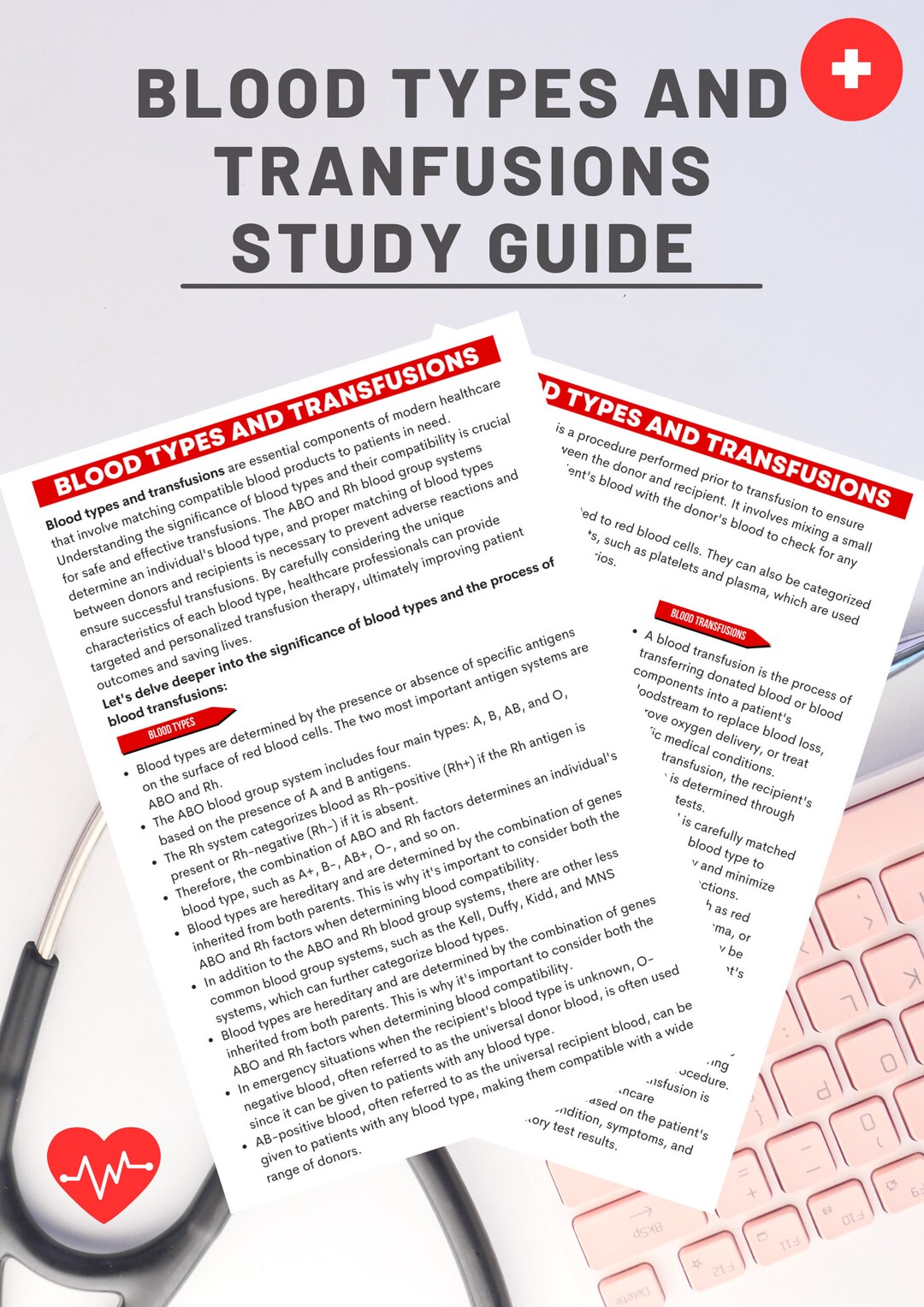 Blood Types and Transfusion Study Guides Nursing Study - Etsy