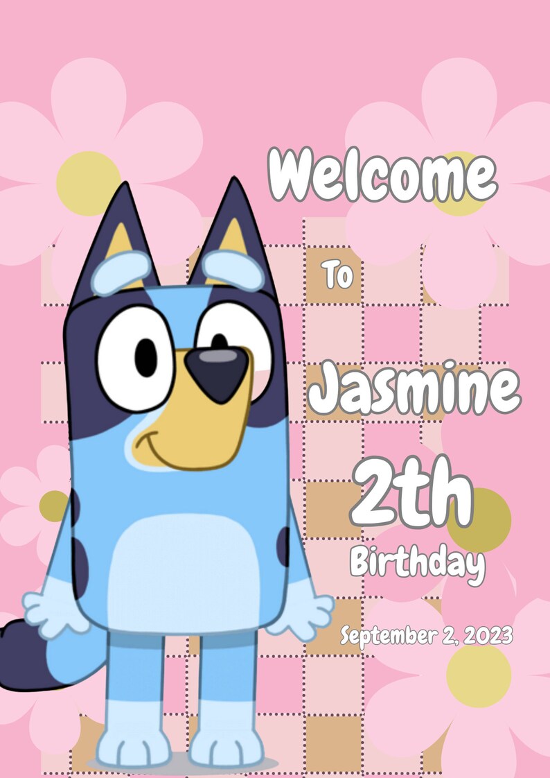 Editable Bluey Welcome Sign A3 - Etsy