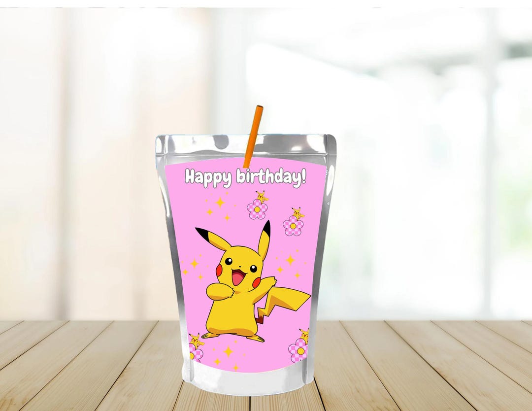 Pikachu Pokemon Capri Sun Juice Label, Pikachu Juice Box Labels ...