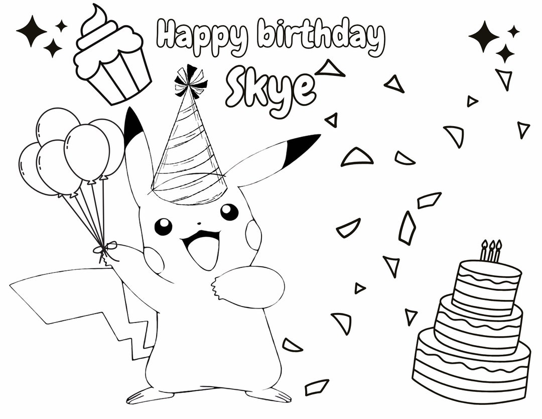 Editable Pikachu Party Kids Activity - Etsy