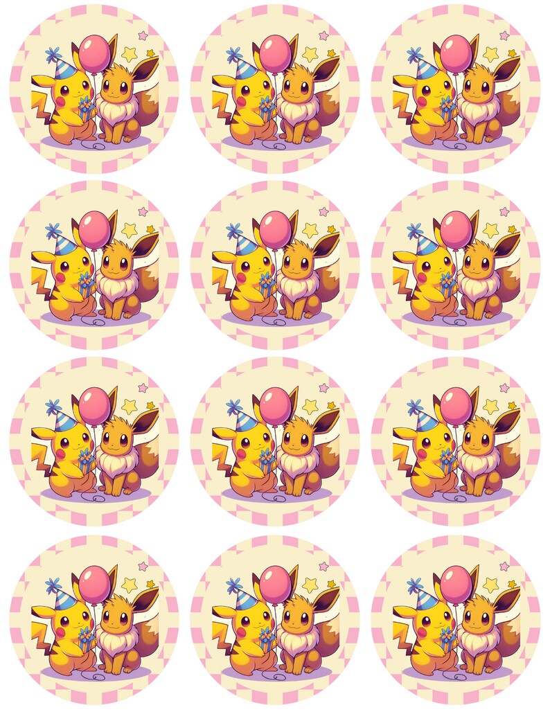 Pokemon and Eevee Pokemon Printable Cupcake Toppers - Etsy