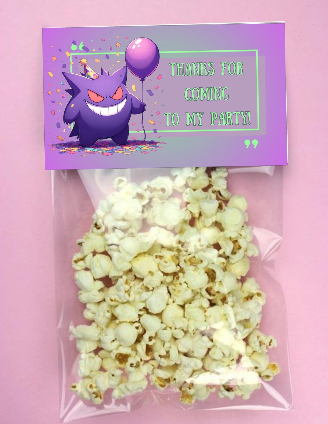 Printable Editable Gengar Party Bag Favour, Gengar Birthday Party - Etsy