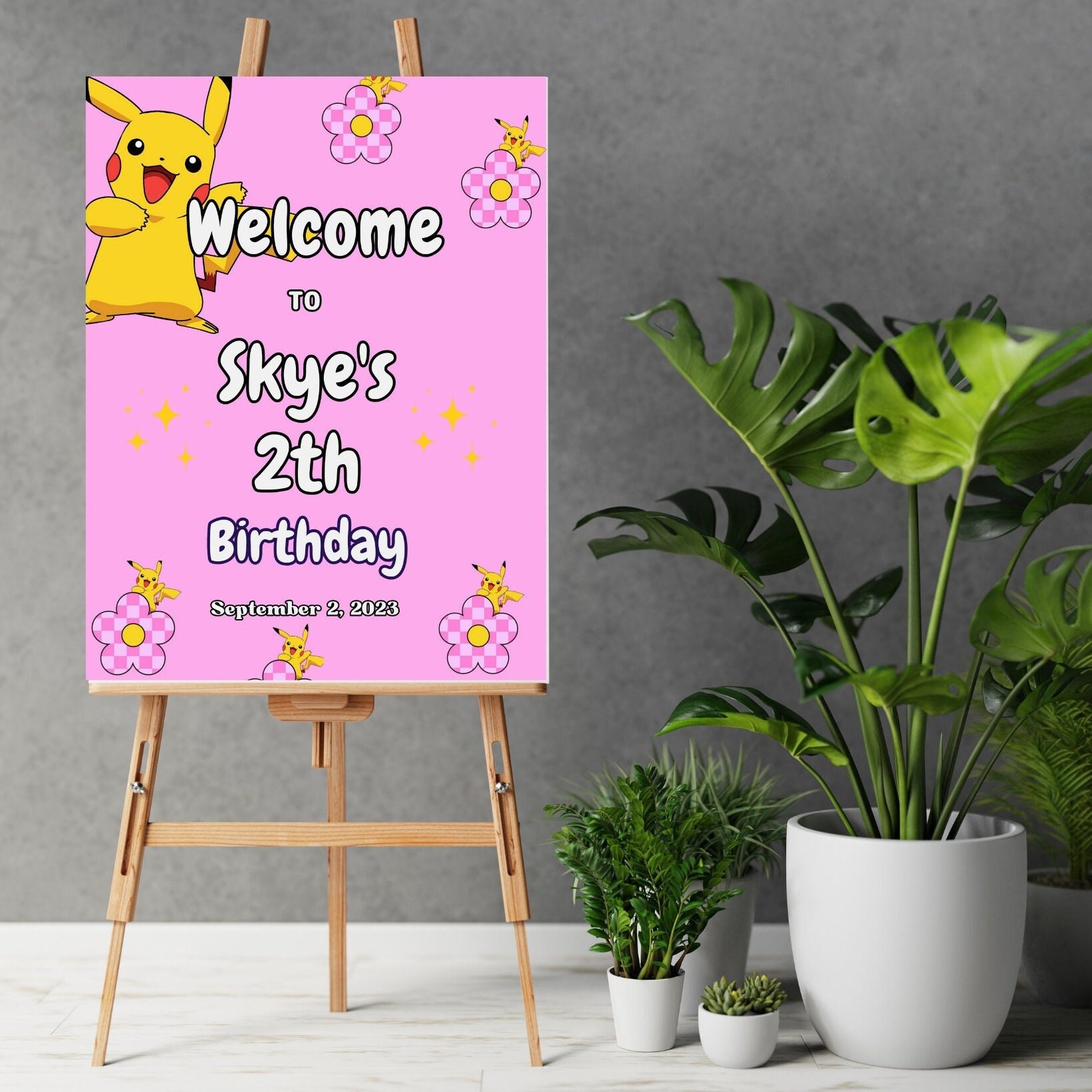 Pikachu Welcome Sign - Etsy
