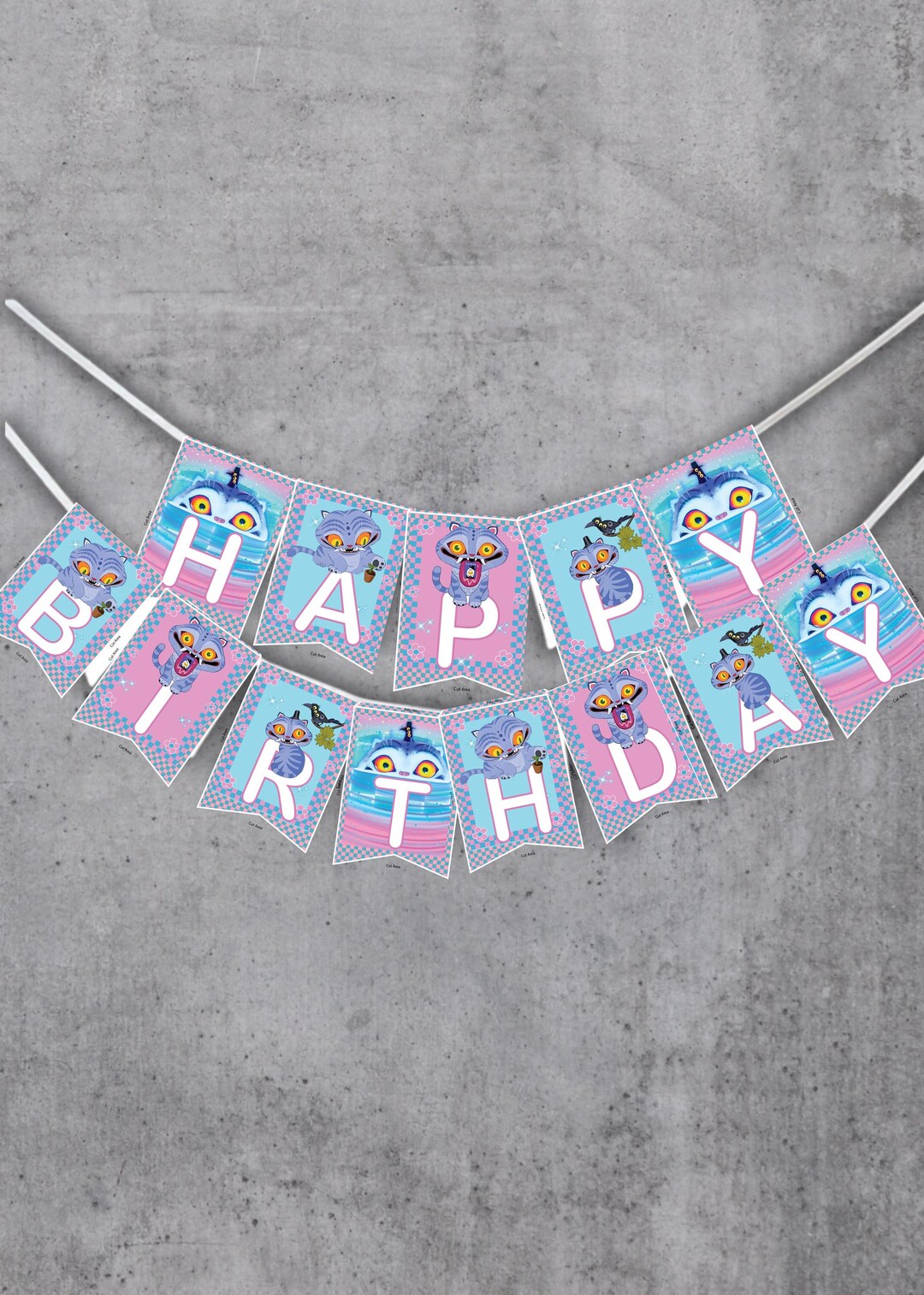 Derpy Tiger K Pop Demon Hunters Happy Birthday Flag Bunting , Derpy ...