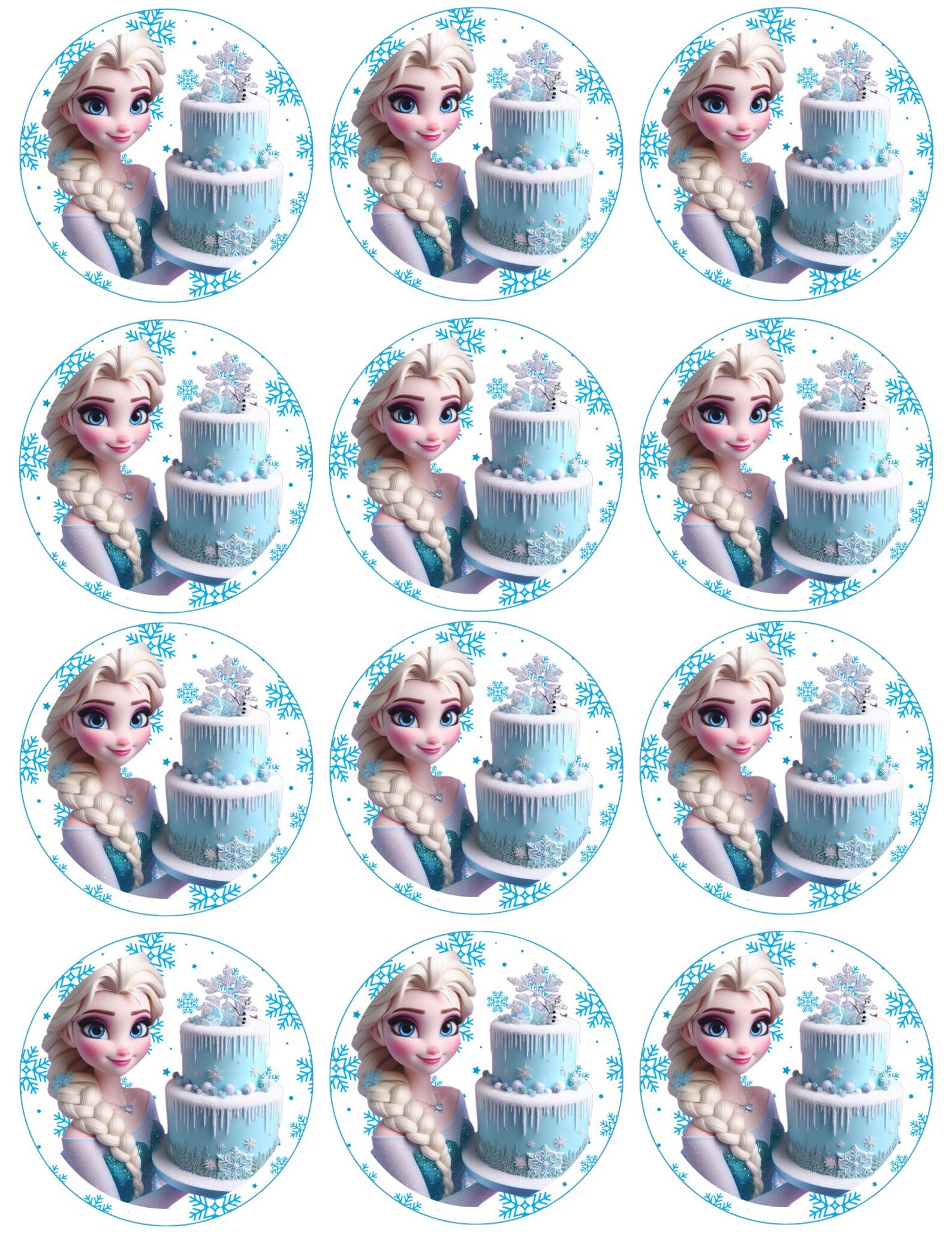 Frozen Elsa Printable Cupcake Toppers - Etsy