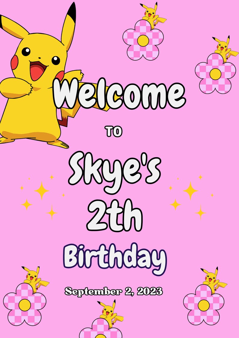 Pikachu Welcome Sign - Etsy