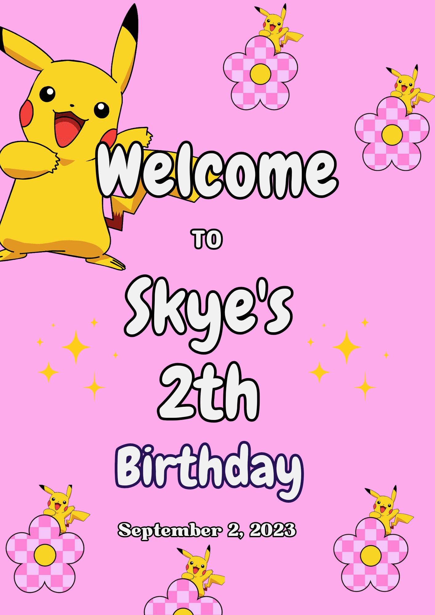 Pikachu Welcome Sign - Etsy