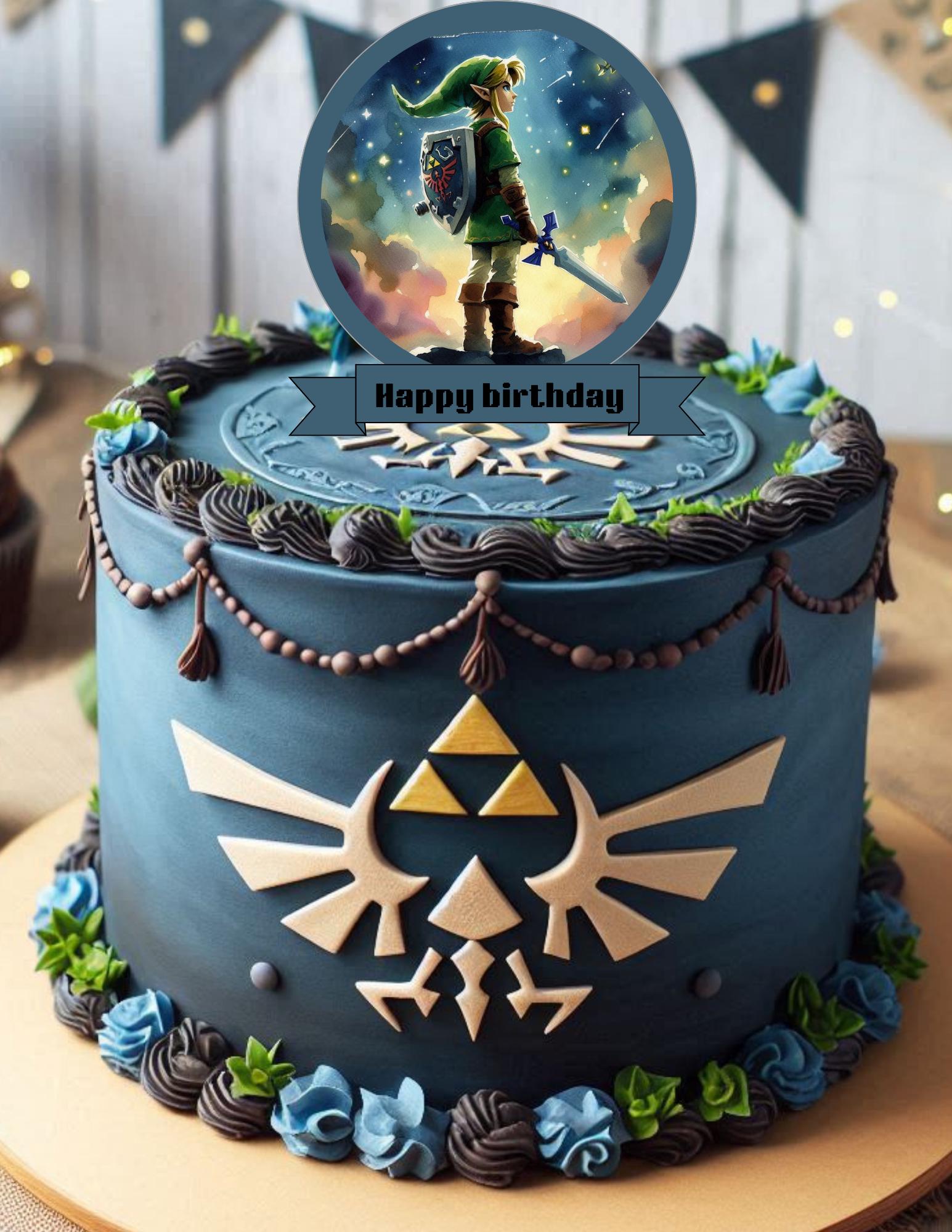 The Legend of Zelda Birthday Party Cake Topper Link Cake Topper ...