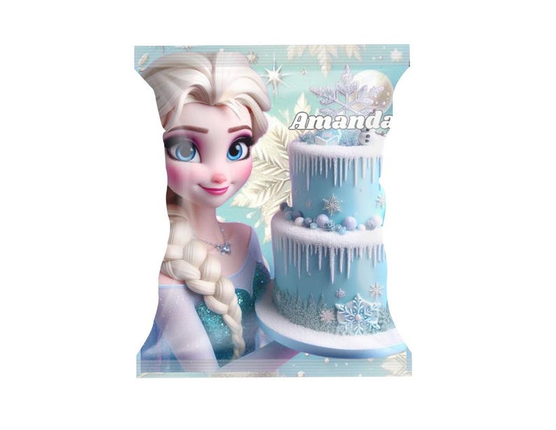 Printable Editable Frozen Elsa Chip Bag Favour - Etsy