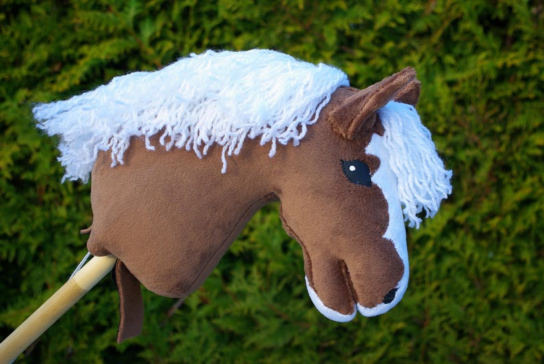 Hobbyhorse || A4 Size || BROWN With WHITE Mane || Stick Horse/toy Horse ...