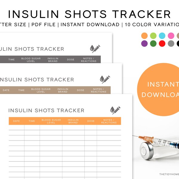 Blood Sugar and Insulin Chart - Etsy