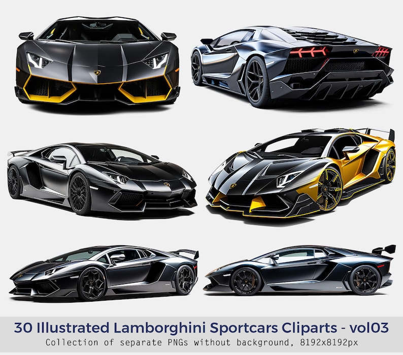 Illustrated Lamborghini Cliparts - Vol03, Sportcars Lamborghini Clipart ...