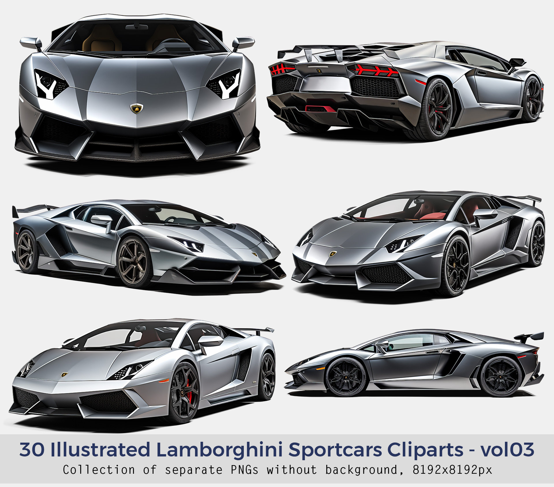 Illustrated Lamborghini Cliparts - Vol03, Sportcars Lamborghini Clipart ...