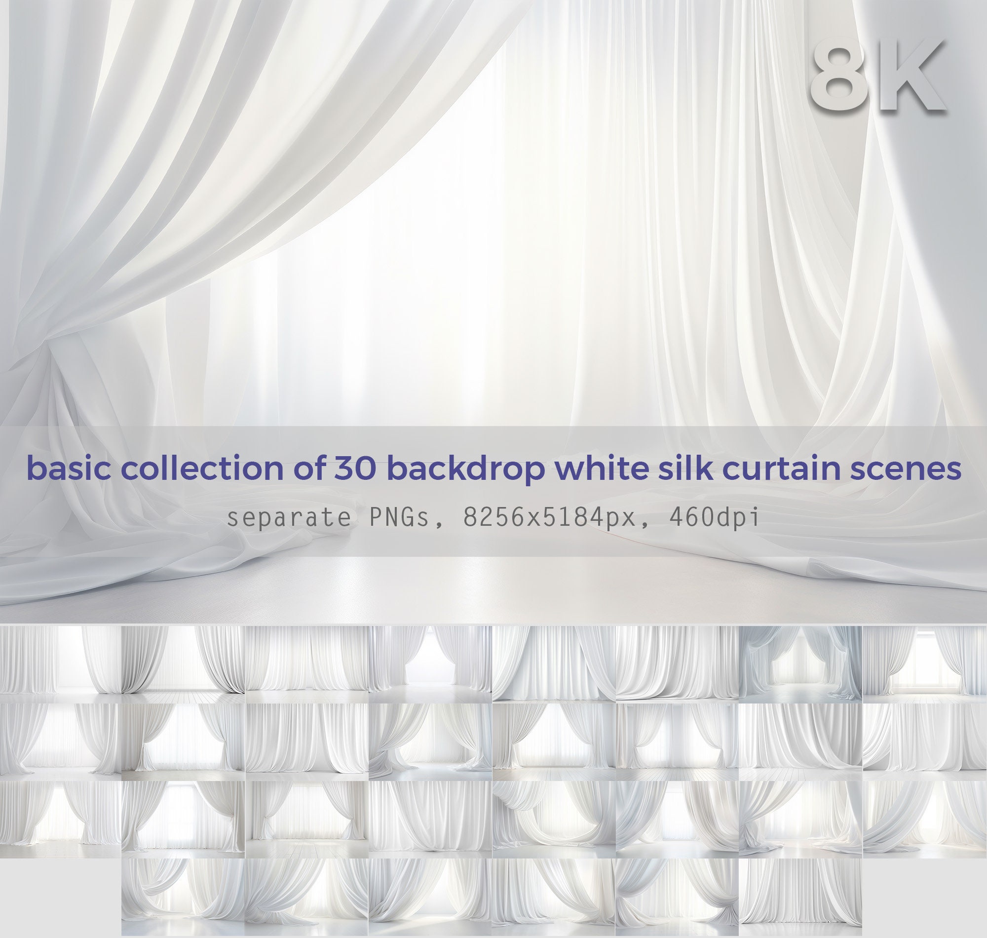 Backdrop White Silk Curtain Scenes - Basic Collection, 8K, Photography ...