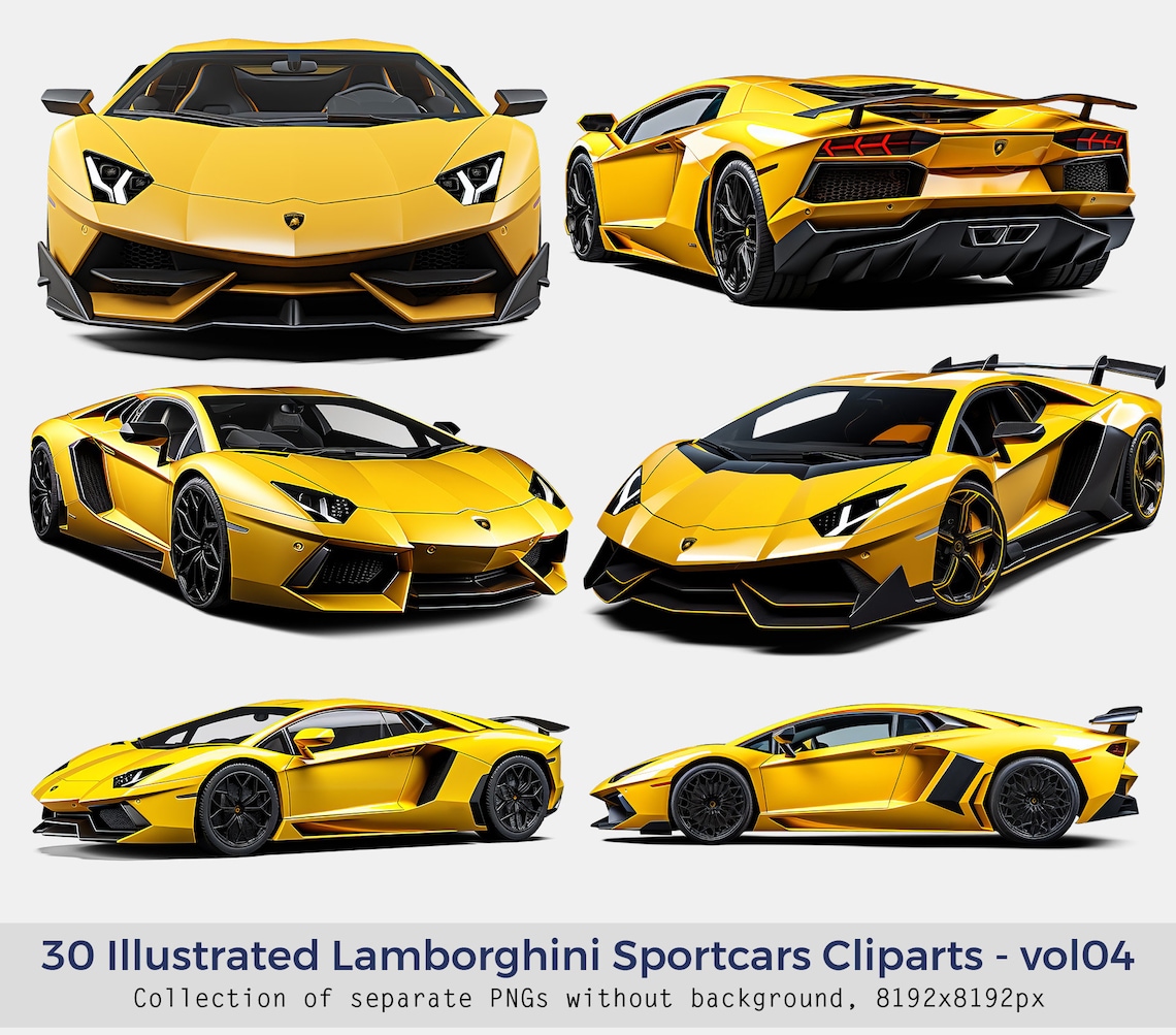 Illustrated Lamborghini Cliparts - Vol04, Sportcars Lamborghini Clipart ...