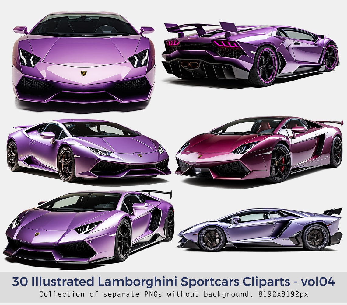 Illustrated Lamborghini Cliparts - Vol04, Sportcars Lamborghini Clipart ...