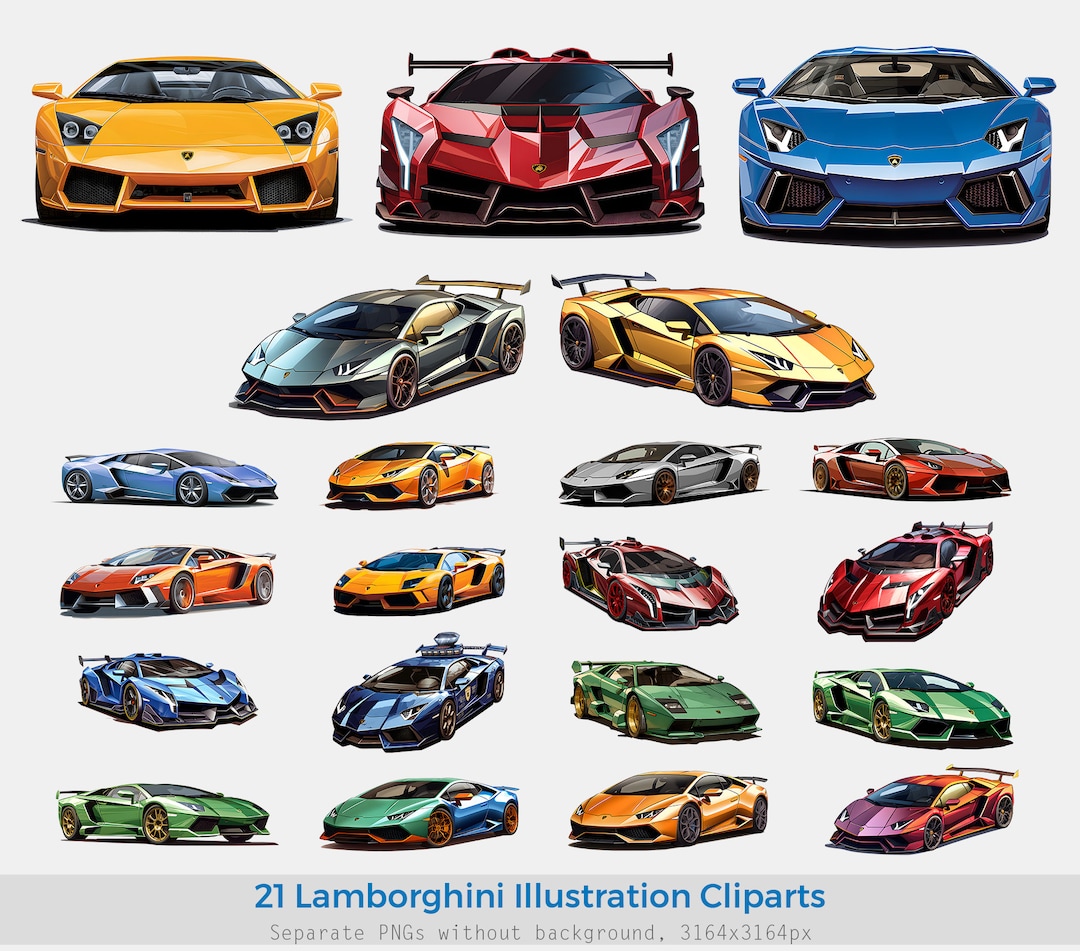 Illustrated Lamborghini Cliparts, Sportcars Lamborghini Clipart, Pngs ...