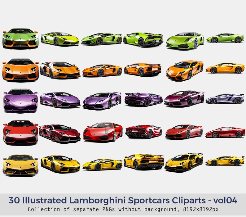 Illustrated Lamborghini Cliparts - Vol04, Sportcars Lamborghini Clipart ...