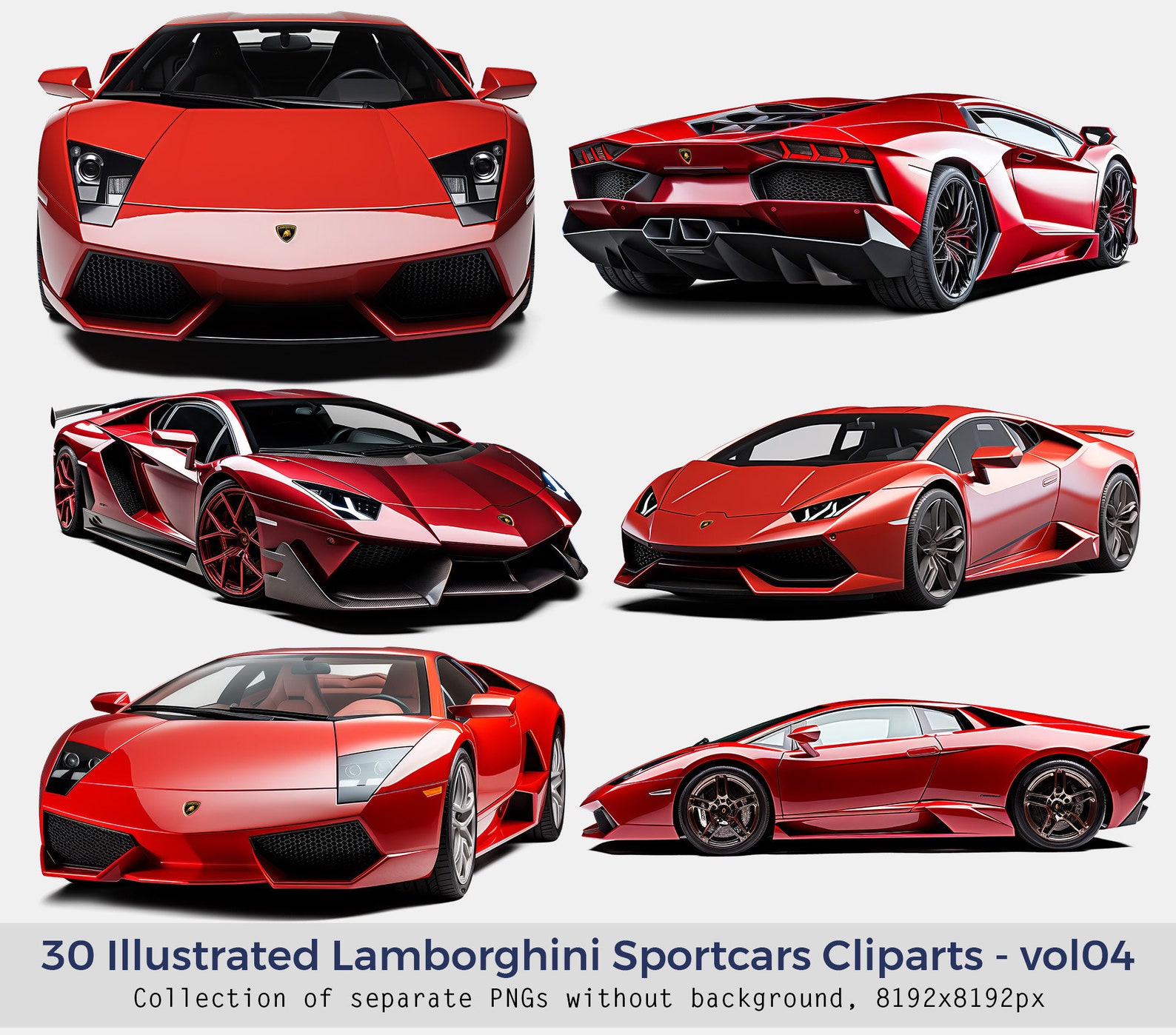 Illustrated Lamborghini Cliparts - Vol04, Sportcars Lamborghini Clipart ...