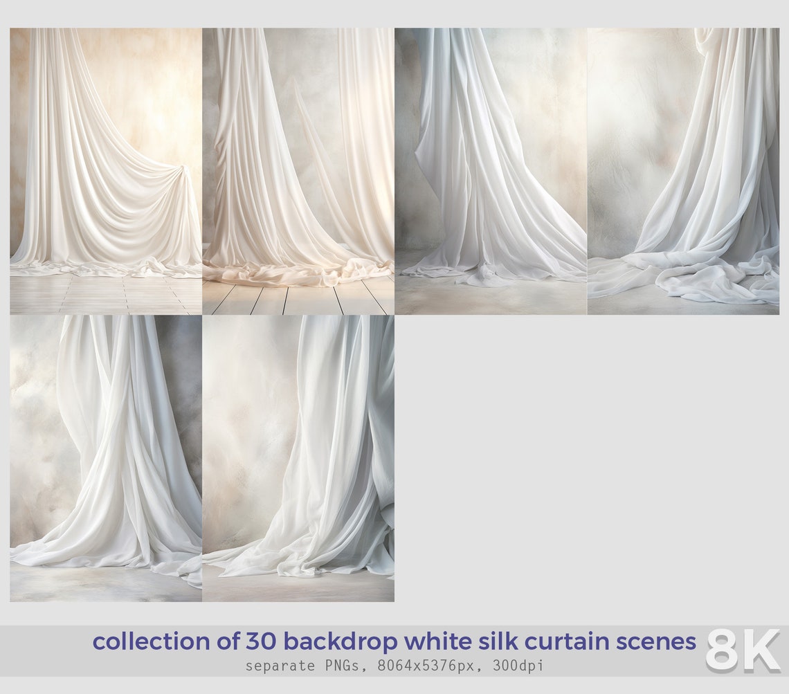 Backdrop White Silk Curtain Scenes, 30 Backdrop Images 8K, Photography ...