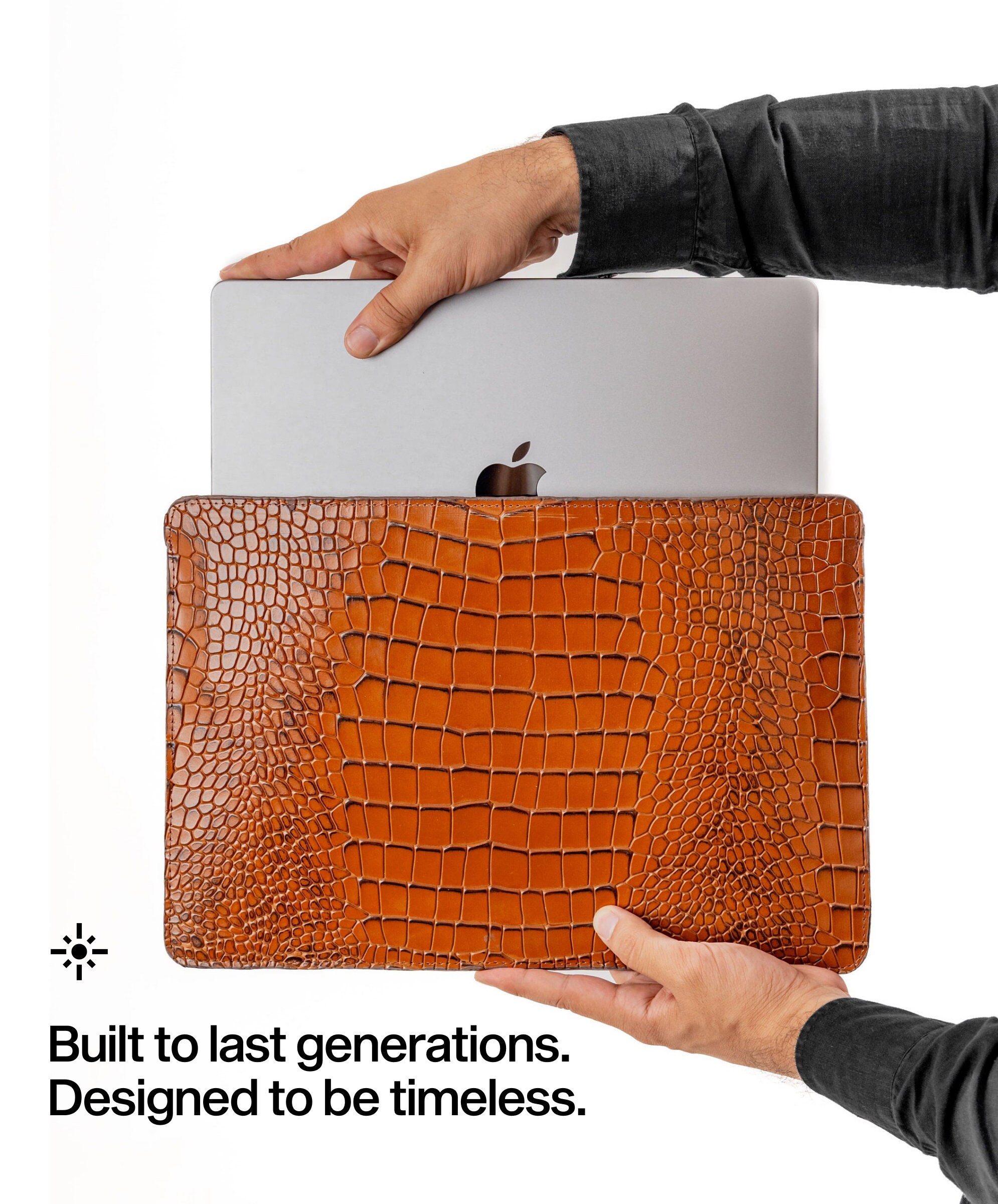 Crocodile Brown: Leather Laptop Sleeve/cover | Macbooks 13inch, 15–15.6 ...