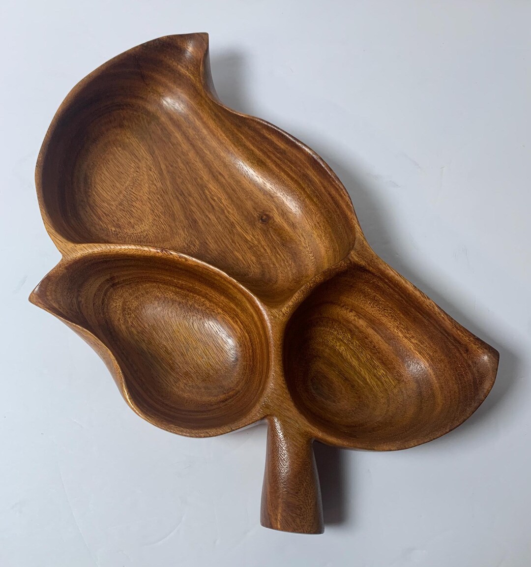 Hawaiian Monkey Pod Divided Leaf Bowl by Pall Woods - Etsy