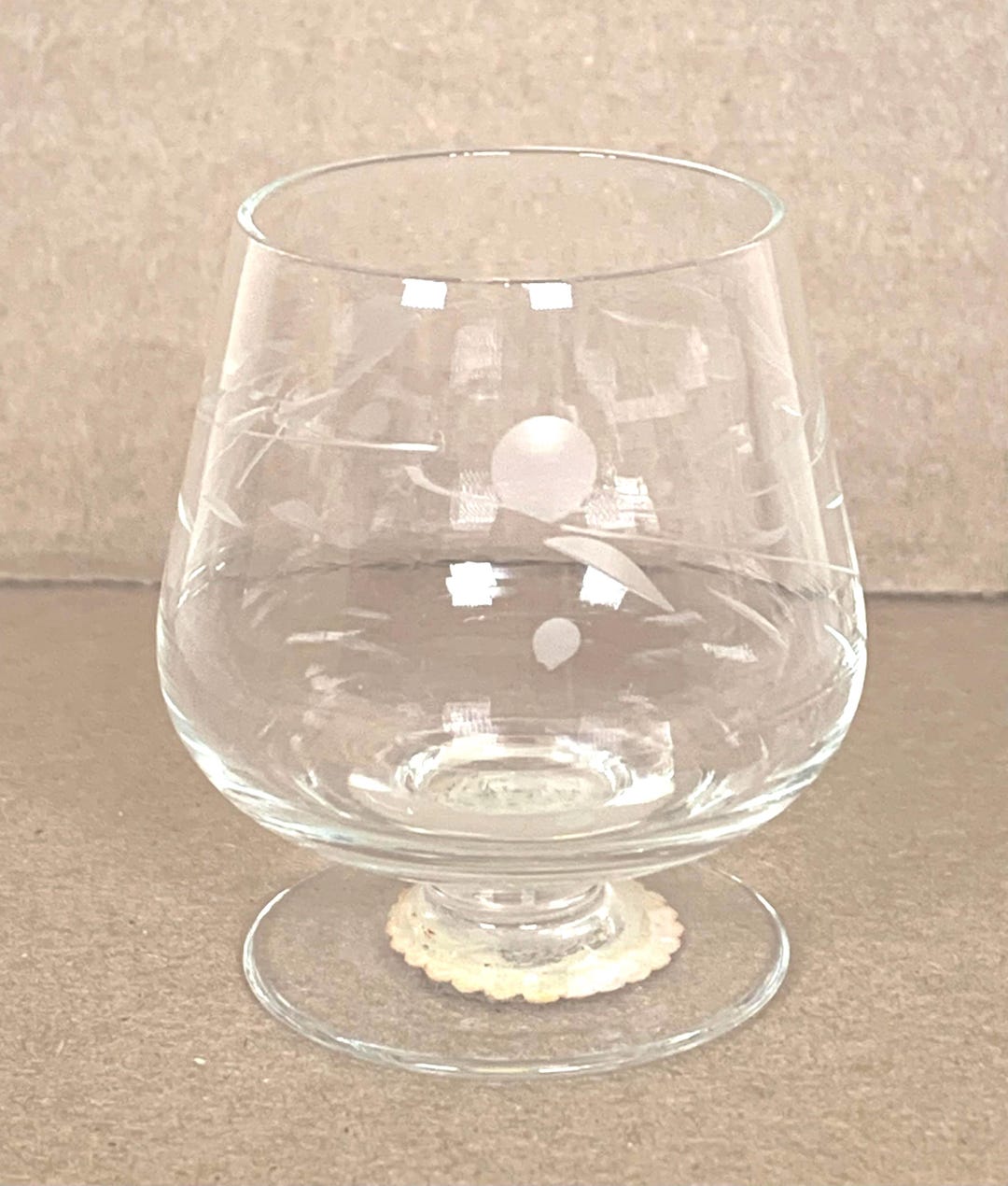 Vintage Set of 12 Mini Brandy Snifter Mid-century Glass Etched Wheat ...