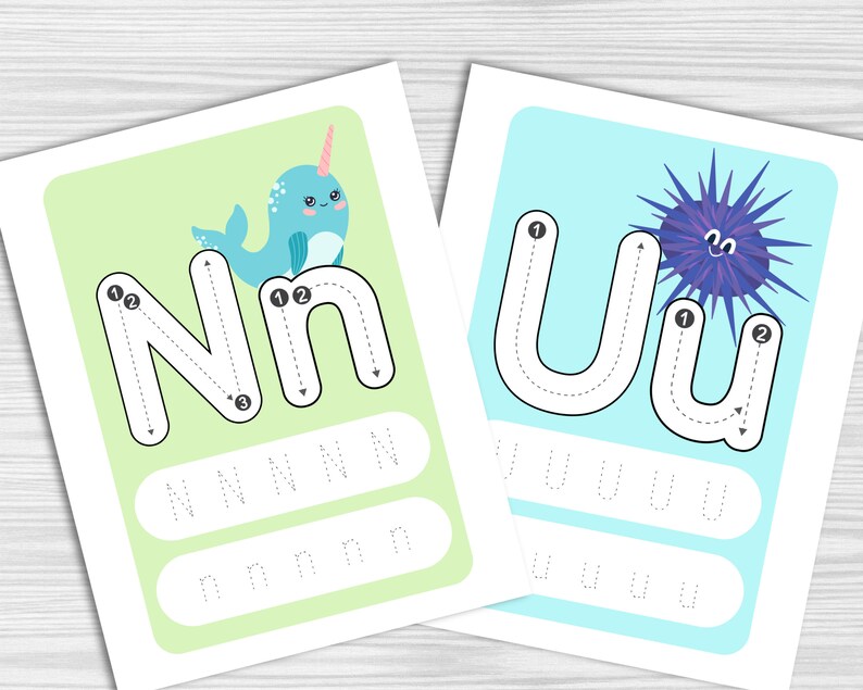 Printable Alphabet Tracing Cards, ABC Tracing, ABC Cards, Alphabet ...