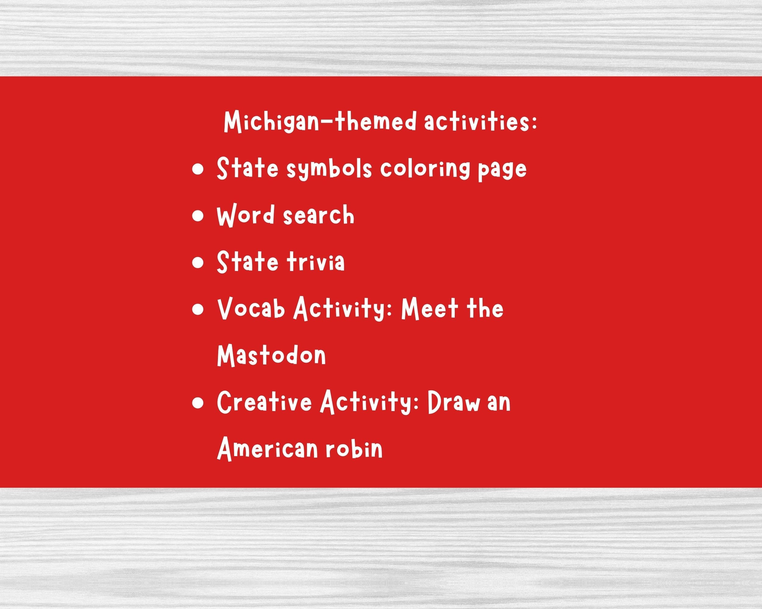 Michigan Activity Pack: State Symbols, Trivia, Word Search (PDF) - Etsy