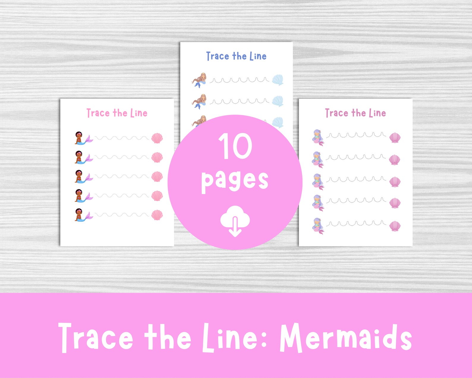 Mermaid Coloring Pages, Mermaid Coloring Sheets, Tracing Worksheets ...