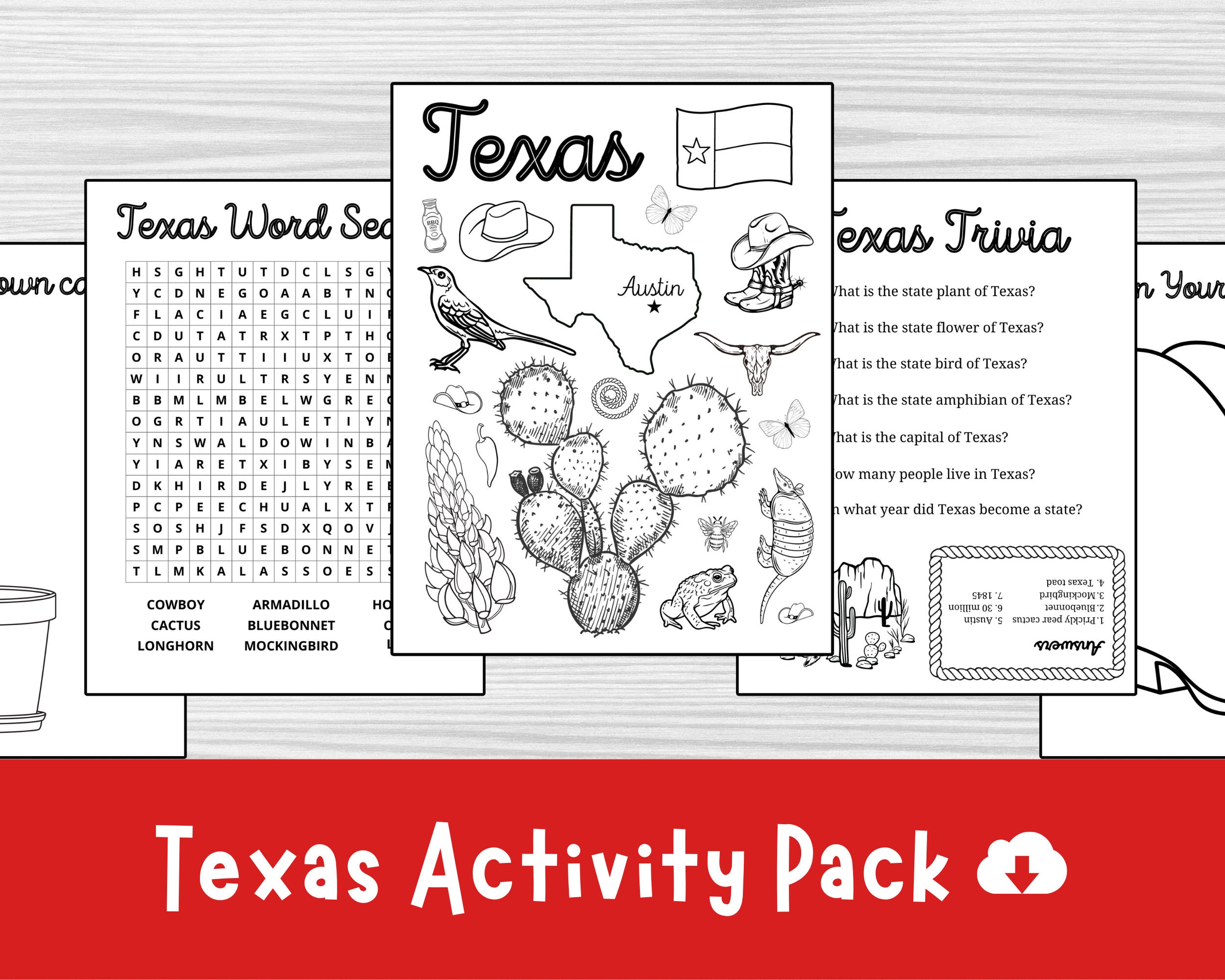 Texas State Symbols Worksheets Texas Activities For First Grade