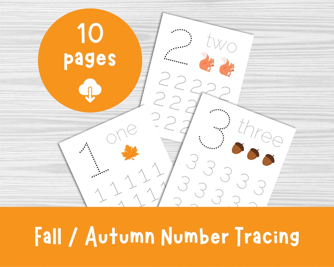 Fall Activity, Number Tracing Worksheet, Number Tracing Practice ...