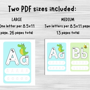 Printable Alphabet Tracing Cards, ABC Tracing, ABC Cards, Alphabet ...