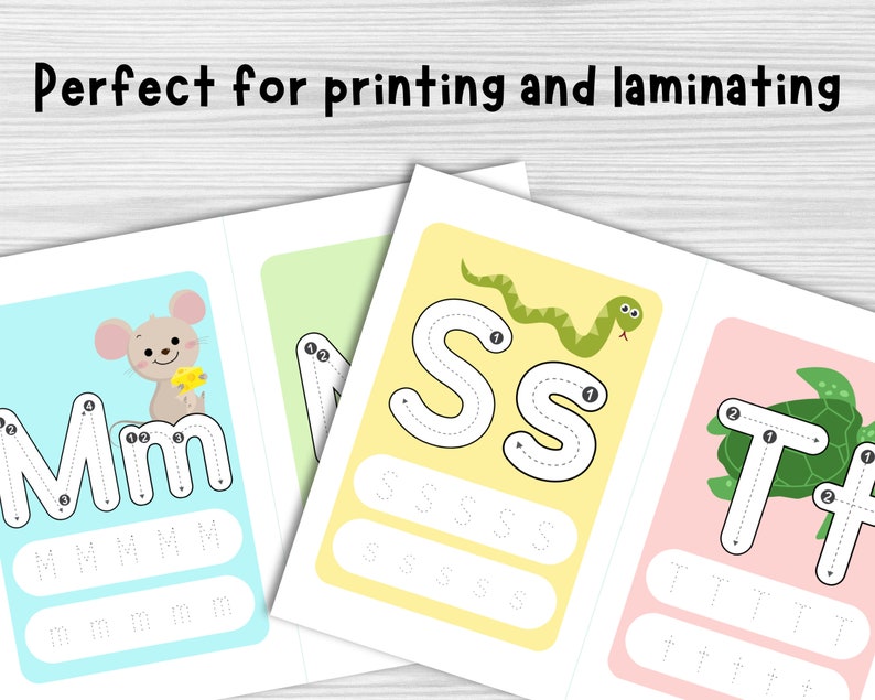 Printable Alphabet Tracing Cards, ABC Tracing, ABC Cards, Alphabet ...