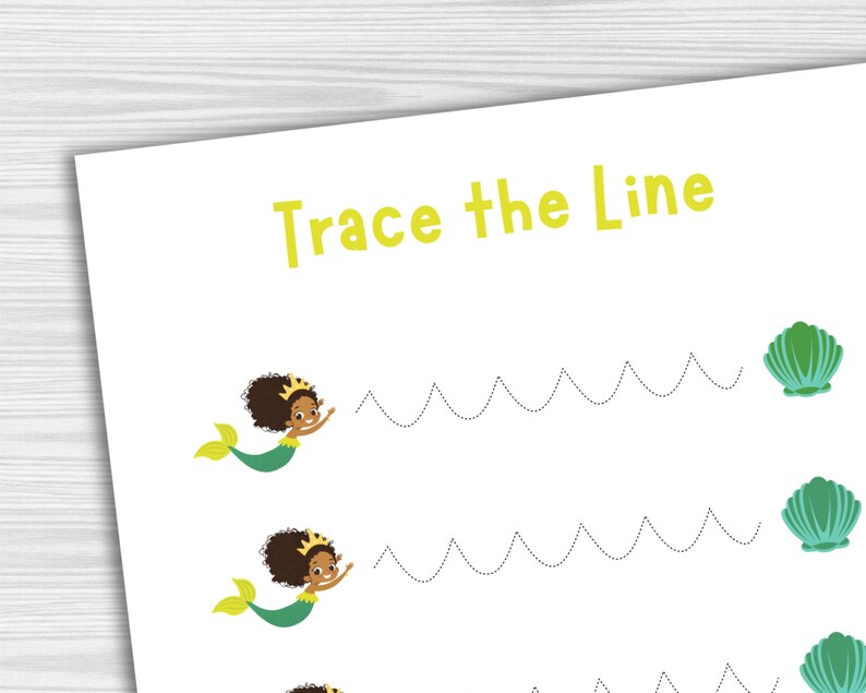 Mermaid Tracing Pages: Fine Motor Skills Activity (PDF Pattern) - Etsy
