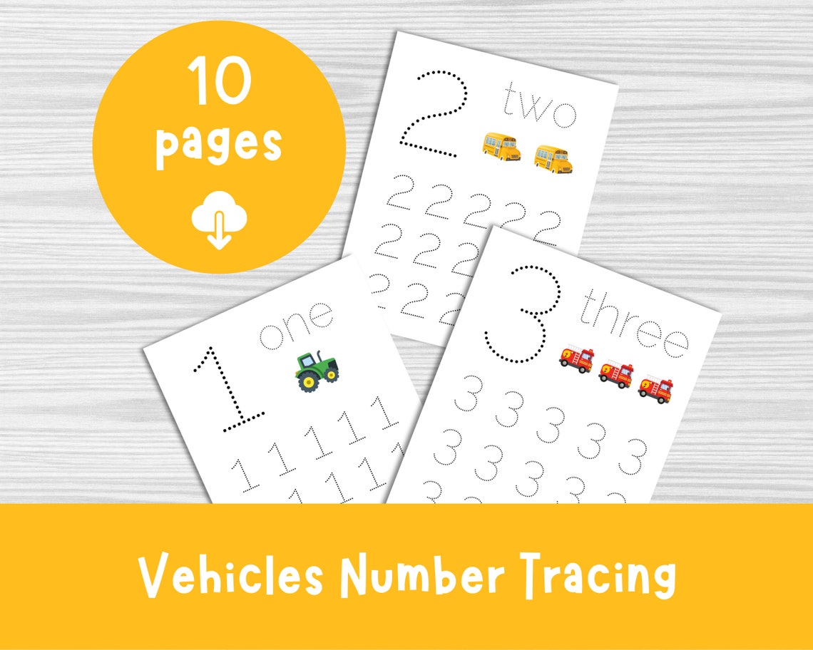 Number Tracing Worksheet Number Tracing Practice Number - Etsy