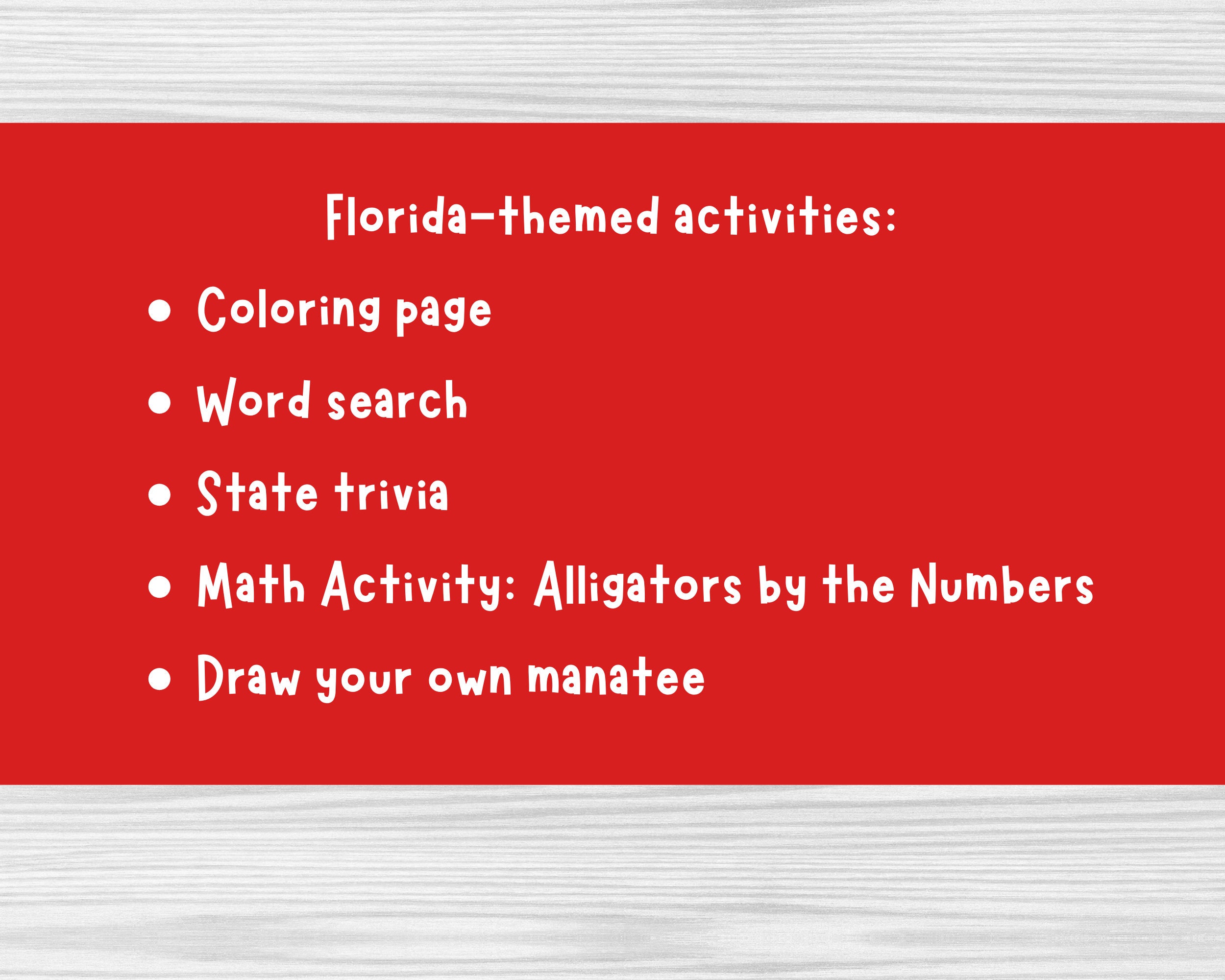 Florida Activity Worksheets: State Symbols, Trivia, Word Search (PDF ...