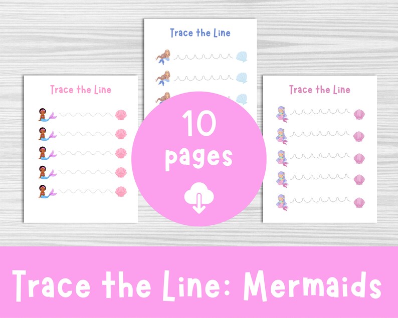 Mermaid Coloring Pages Mermaid Coloring Sheets Tracing - Etsy
