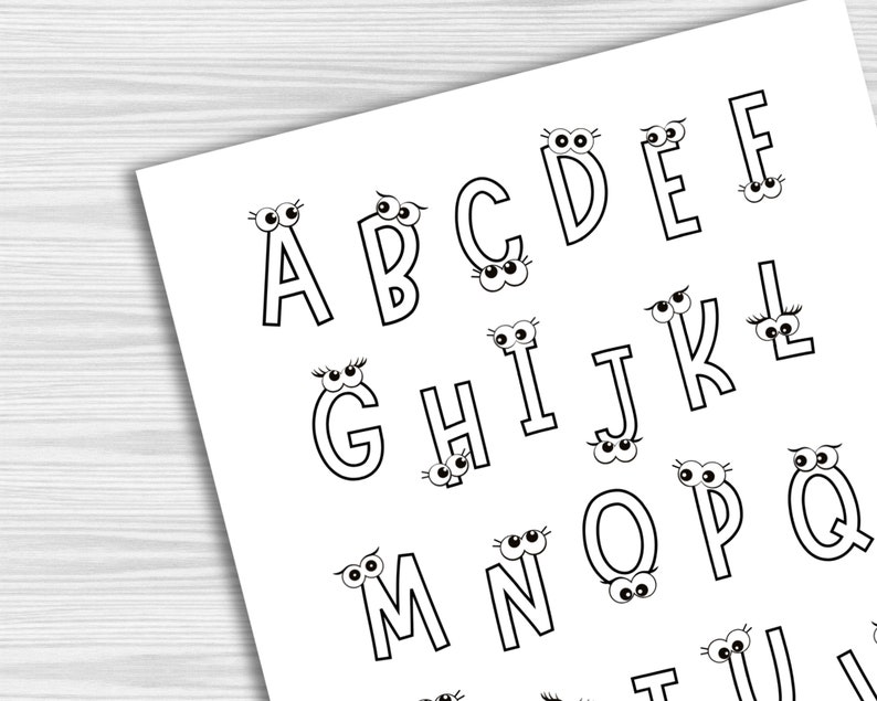 Alphabet Coloring Page: ABC Activity Print for Kids (PDF) - Etsy