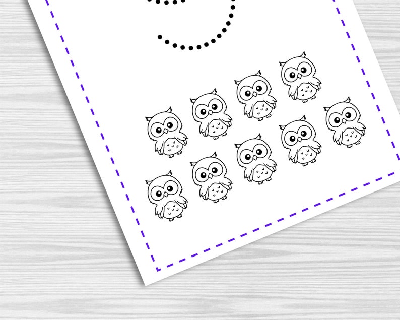 Number Tracing Worksheet, Preschool Learning Numbers (PDF Printable) - Etsy