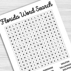 Florida Activity Worksheets: State Symbols, Trivia, Word Search (PDF ...