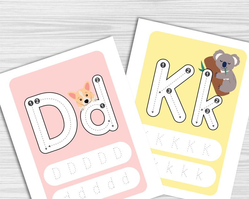 Printable Alphabet Tracing Cards, ABC Tracing, ABC Cards, Alphabet ...